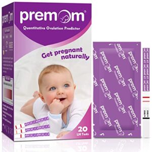 premom quantitative ovulation test strips, ovulation predictor kit with smart digital ovulation reader app, numerical ovulation tests, 20 lh test