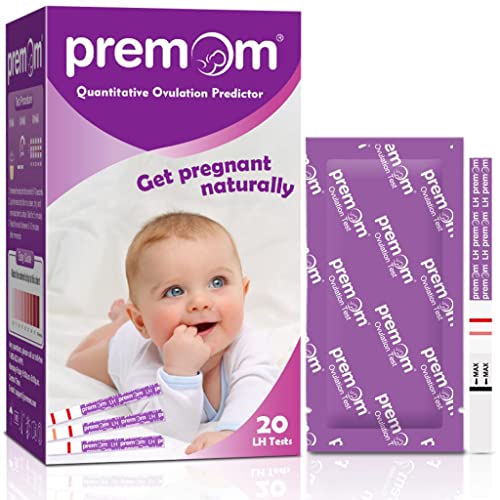 Premom Quantitative Ovulation Test Strips, Ovulation Predictor Kit with Smart Digital Ovulation Reader APP, Numerical Ovulation Tests, 20 LH Test