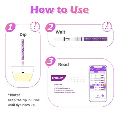 Premom Quantitative Ovulation Test Strips, Ovulation Predictor Kit with Smart Digital Ovulation Reader APP, Numerical Ovulation Tests, 20 LH Test