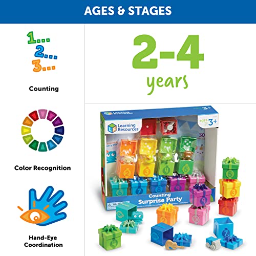 Learning Resources Counting Surprise Party, Homeschool, Fine Motor, Counting & Sorting Toy, Ages 3+