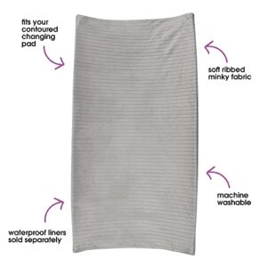 Boppy Changing Pad Cover, Gray Ribbed Minky Fabric