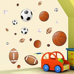 runtoo sports wall decals kids wall stickers soccer baseball football hockey basketball boys room playroom game room nursery wall décor