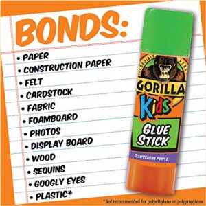 Gorilla Kids Disappearing Purple Glue Sticks, Six 6 Gram Sticks, (Pack of 1)