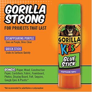 Gorilla Kids Disappearing Purple Glue Sticks, Six 6 Gram Sticks, (Pack of 1)