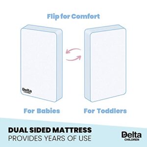 Delta Children Lancaster 4-in-1 Convertible Baby Crib & Twinkle Stars Waterproof Fiber Core Crib and Toddler Mattress, Dark Chocolate