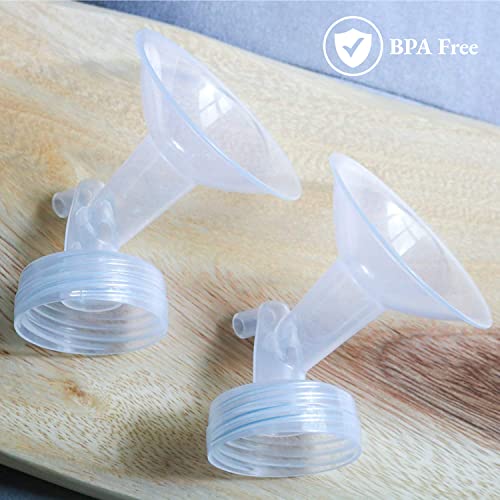 Ameda MYA Breast Pump Replacement Flanges 24mm, Comfort Fit Angled Flange, 2 Count (1 Pair)