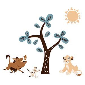 lambs & ivy disney baby lion king adventure tree with simba/timon/pumbaa wall decals/stickers