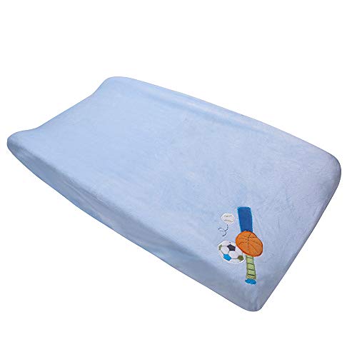 Coral Velvet Nursery Diaper Changing Table Cover Baby Girl Baby Boy Diaper Changing Pad Cover 1PC (Light Blue Sports)