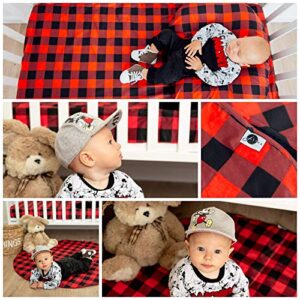 Changing Pad Cover Boy, Baby Changing Table Covers for Boys, Woodland Nursery Decor by JLIKA (Buffalo Plaid)