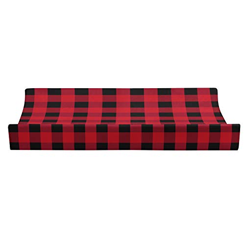 Changing Pad Cover Boy, Baby Changing Table Covers for Boys, Woodland Nursery Decor by JLIKA (Buffalo Plaid)