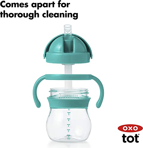 OXO Tot Transitions Straw Cup With Handles 6 oz - Teal - 2 Pack