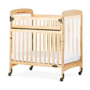 child craft avery safeaccess portable compact wood daycare crib with casters