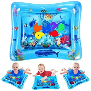 vatos tummy time baby water play mat toys for 3 6 9 months newborn infant&toddlers, inflatable sensory toys gifts for boy girl| bpa free infant early development activity centers