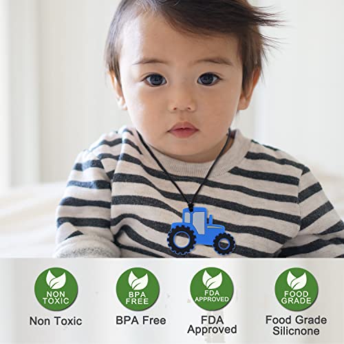 Chew Necklace for Sensory Kids, 5 Pack Chewy Necklaces for Boys and Girls with Autism ADHD SPD and PICA,Fidget Necklaces for Adults, Chewable Silicone Pendants for Reducing Fidget