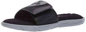 under armour men's ignite vi slide sandal, black (002)/steel, 10