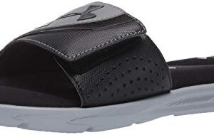 Under Armour Men's Ignite VI Slide Sandal, Black (002)/Steel, 10