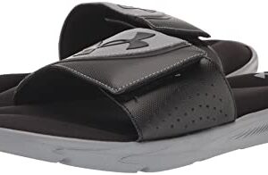 Under Armour Men's Ignite VI Slide Sandal, Black (002)/Steel, 10