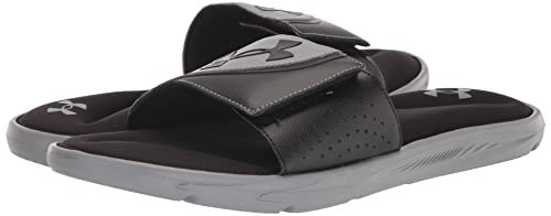 Under Armour Men's Ignite VI Slide Sandal, Black (002)/Steel, 10