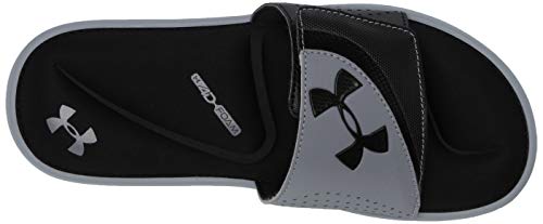 Under Armour Men's Ignite VI Slide Sandal, Black (002)/Steel, 10