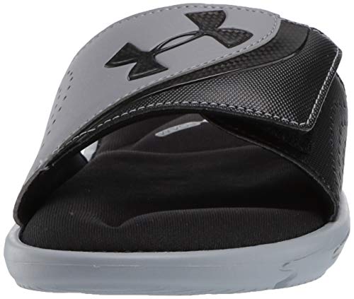 Under Armour Men's Ignite VI Slide Sandal, Black (002)/Steel, 10