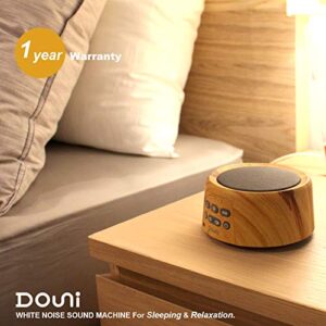 Douni White Noise Machine - Sleep Sound Machine with Soothing Sounds Timer & Memory Function for Sleeping & Relaxation,Sleep Therapy for Kid, Adult, Nursery, Home,Office,Travel.Wood Grain