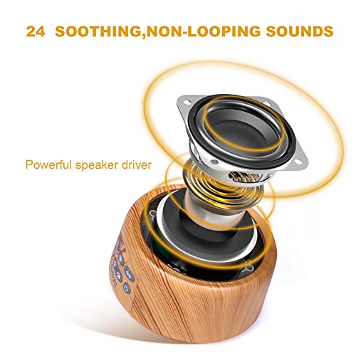 Douni White Noise Machine - Sleep Sound Machine with Soothing Sounds Timer & Memory Function for Sleeping & Relaxation,Sleep Therapy for Kid, Adult, Nursery, Home,Office,Travel.Wood Grain