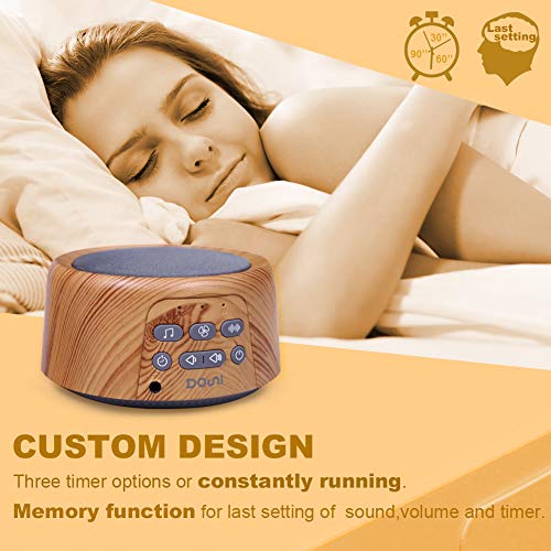 Douni White Noise Machine - Sleep Sound Machine with Soothing Sounds Timer & Memory Function for Sleeping & Relaxation,Sleep Therapy for Kid, Adult, Nursery, Home,Office,Travel.Wood Grain