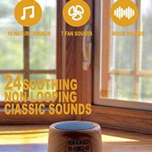 Douni White Noise Machine - Sleep Sound Machine with Soothing Sounds Timer & Memory Function for Sleeping & Relaxation,Sleep Therapy for Kid, Adult, Nursery, Home,Office,Travel.Wood Grain