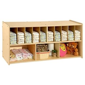 contender wall mount diaper organizer caddy, 100% birch plywood diaper storage unit, diaper center for nursery, daycare, schools [greengaurd gold certified]