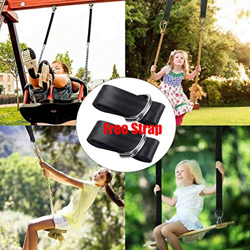 TUAHOO 600lbs Ninja Obstacle Course for Kids Backyard - Ninja Training Obstacles 50' Slackline Kits - Outside Line Ninja Kids Playset with Swings, Monkey Bars, Gym Rings, Rope Ladder, Climbing Net