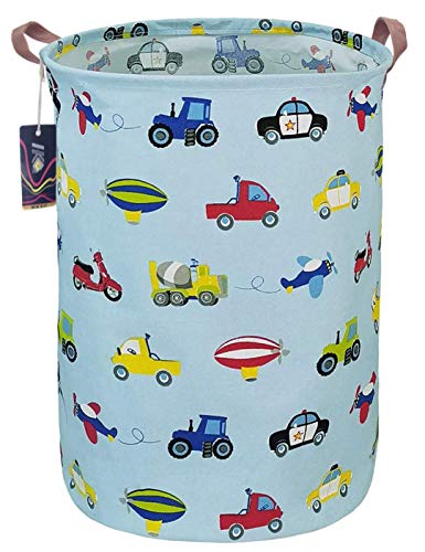 HKEC Kids Laundry Basket,Boys Toy Storage Bin,Baby Dirty Clothes Hamper,Nursery Hamper for Bedroom,Gift Baskets(Car)