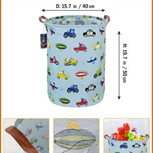 HKEC Kids Laundry Basket,Boys Toy Storage Bin,Baby Dirty Clothes Hamper,Nursery Hamper for Bedroom,Gift Baskets(Car)