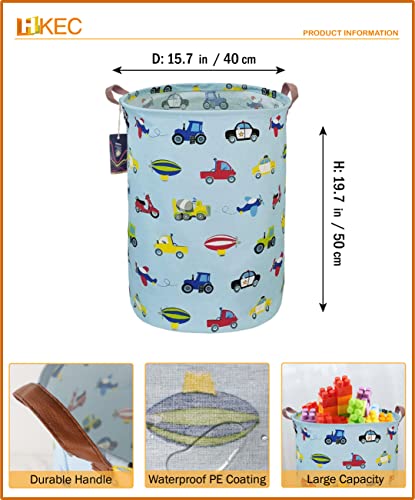 HKEC Kids Laundry Basket,Boys Toy Storage Bin,Baby Dirty Clothes Hamper,Nursery Hamper for Bedroom,Gift Baskets(Car)