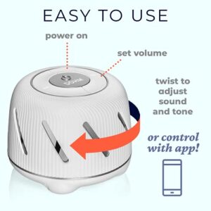 Yogasleep Dohm Connect (White) | White Noise Machine w/ App-Based Controls | Soothing Sounds from a Real Fan | Sleep Timer & Volume Control | Sleep Therapy, Office Privacy, Travel | For Adults & Baby