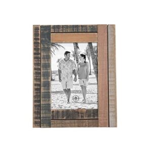 beachcombers 5"x 7" wood seaside village photo frame picture holder nautical lake coastal for wall shelf or tabletop decor decoration