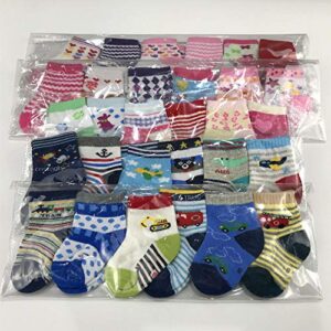 WAFUNNE Baby Boys Socks Wholesale 20 Pairs Baby Socks Cotton Boy 0-12 months