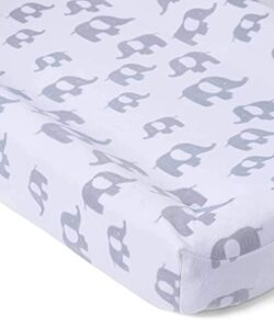 wendy bellissimo velboa contoured diaper pad cover for diaper changer (32x16x6) - elephant in grey & white