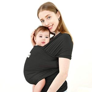 acrabros baby wrap carrier,hands free baby carrier sling,lightweight,breathable,softness,perfect for newborn infants and babies shower gift,black