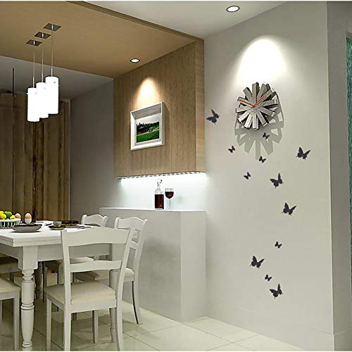 JYPHM 24PCS 3D Butterfly Wall Decal Removable Stickers Decor for Kids Room Decoration Home and Bedroom Mural Black