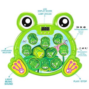 YEEBAY Interactive Whack A Frog Game, Learning, Active, Early Developmental Toy, Fun Gift for Age 3, 4, 5, 6, 7, 8 Years Old Kids, Boys, Girls,2 Hammers Included