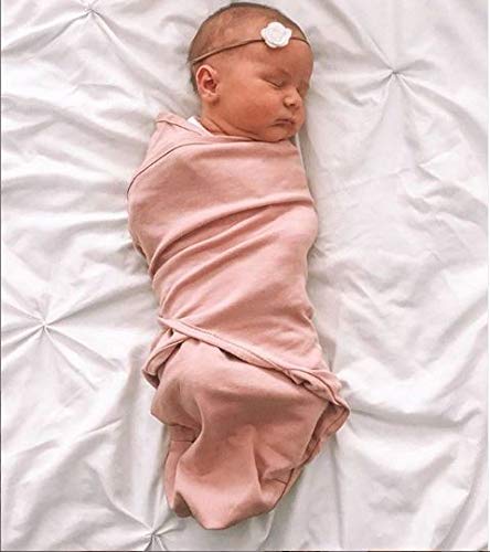 Ely's & Co. Baby Swaddle Blanket - 2 Pack Cotton Swaddle Blanket - Newborn Swaddle 0-3 Months, Newborn Essentials (Mauve Pink Stars & Solid Dusty Rose)