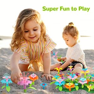 Gili Flower Garden Building Stacking Toys - Build a Bouquet Sets for 4 5 6 Year Old Toddler Girls Arts and Crafts for Little Kids Age 3yr Up Best Top Christmas Birthday Gifts for Creativity Play