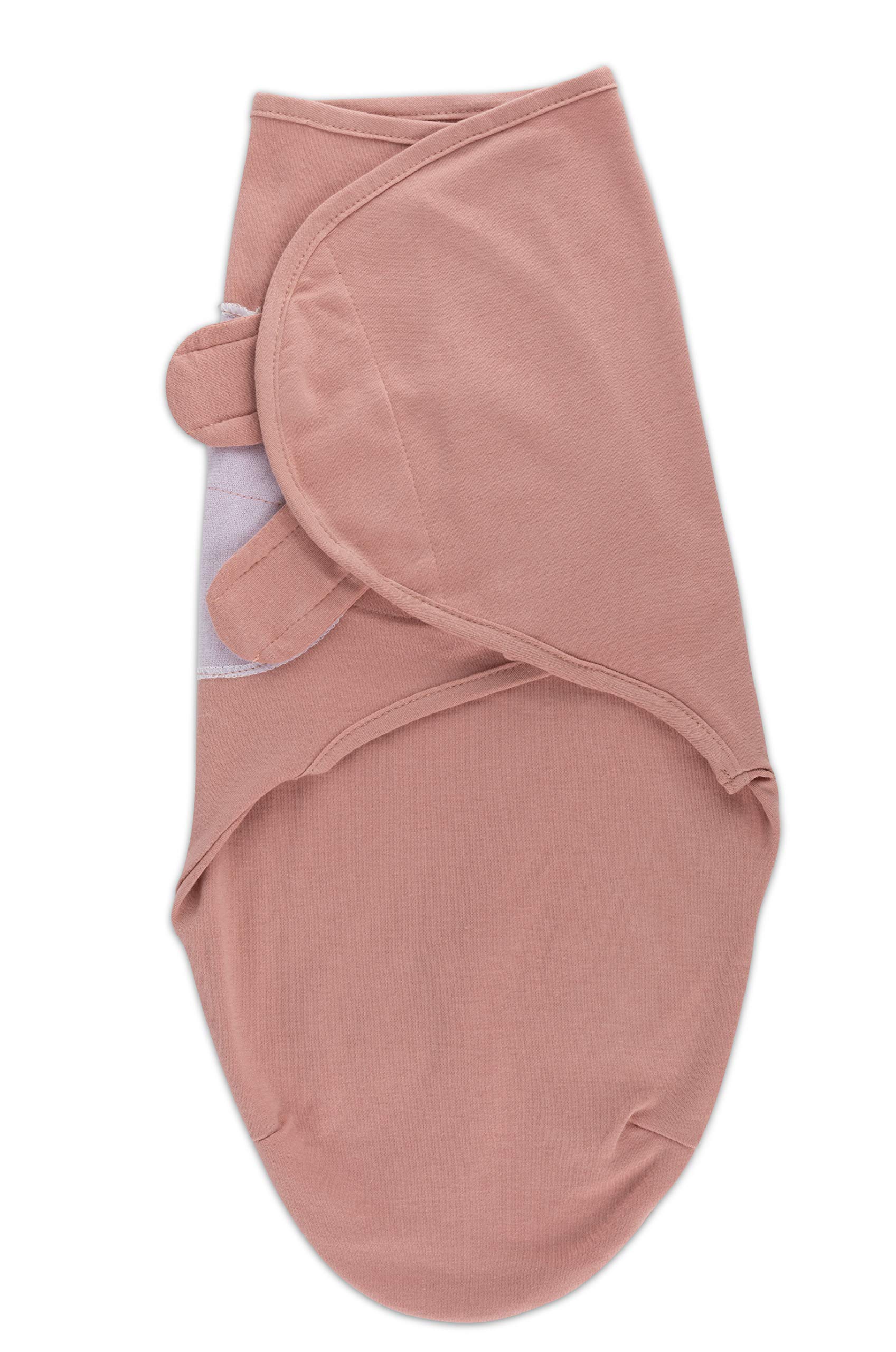 Ely's & Co. Baby Swaddle Blanket - 2 Pack Cotton Swaddle Blanket - Newborn Swaddle 0-3 Months, Newborn Essentials (Mauve Pink Stars & Solid Dusty Rose)