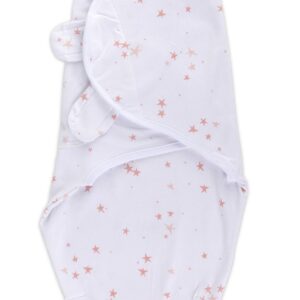 Ely's & Co. Baby Swaddle Blanket - 2 Pack Cotton Swaddle Blanket - Newborn Swaddle 0-3 Months, Newborn Essentials (Mauve Pink Stars & Solid Dusty Rose)