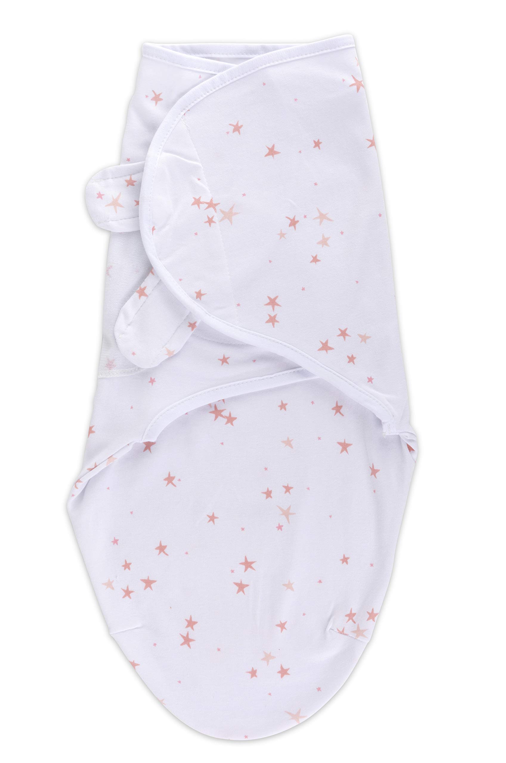 Ely's & Co. Baby Swaddle Blanket - 2 Pack Cotton Swaddle Blanket - Newborn Swaddle 0-3 Months, Newborn Essentials (Mauve Pink Stars & Solid Dusty Rose)