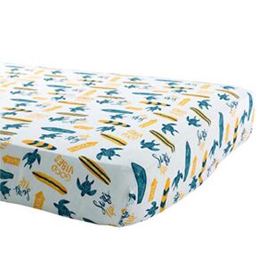 bebe au lait oh so soft muslin crib sheet, surf