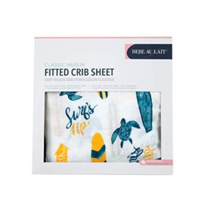 Bebe au Lait Oh So Soft Muslin Crib Sheet, Surf