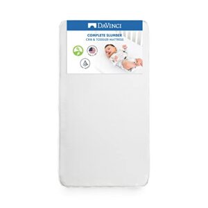 davinci complete slumber crib & toddler mattress, firm support, lightweight, waterproof, greenguard gold certified