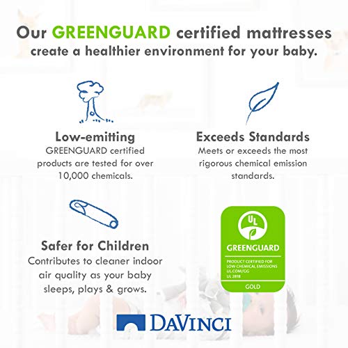 DaVinci Complete Slumber Crib & Toddler Mattress, Firm support, Lightweight, Waterproof, Greenguard Gold Certified