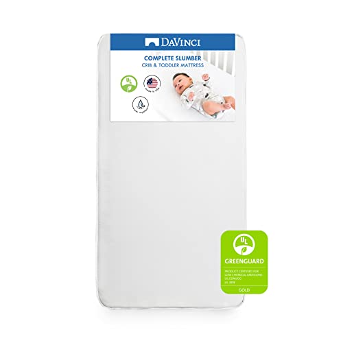 DaVinci Complete Slumber Crib & Toddler Mattress, Firm support, Lightweight, Waterproof, Greenguard Gold Certified